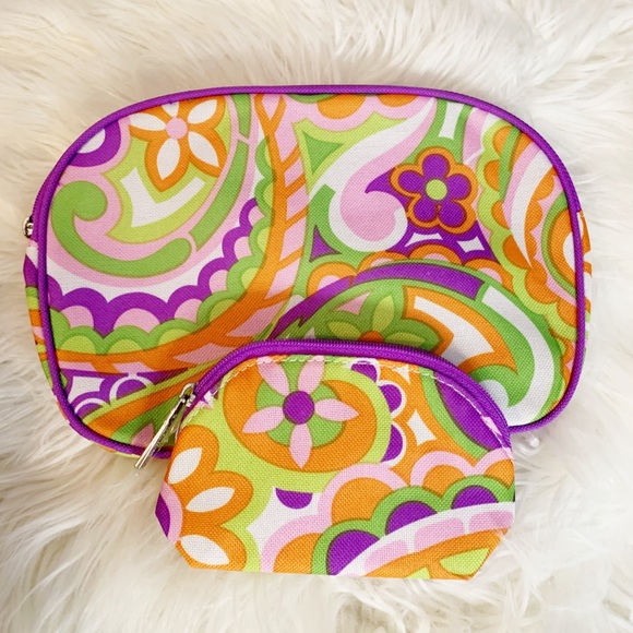 Clinique | Bags | Nwot Clinique Paisley Bohemian Canvas Cosmetic Travel ...